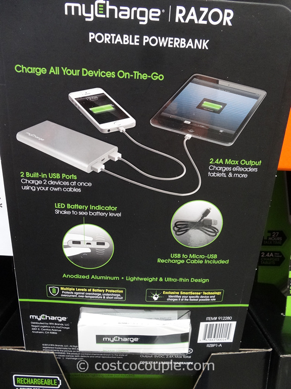 MyCharge Razor Portable Rechargeable Battery Pack