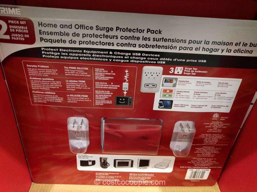 Prime Wire Home and Office Surge Protector Pack