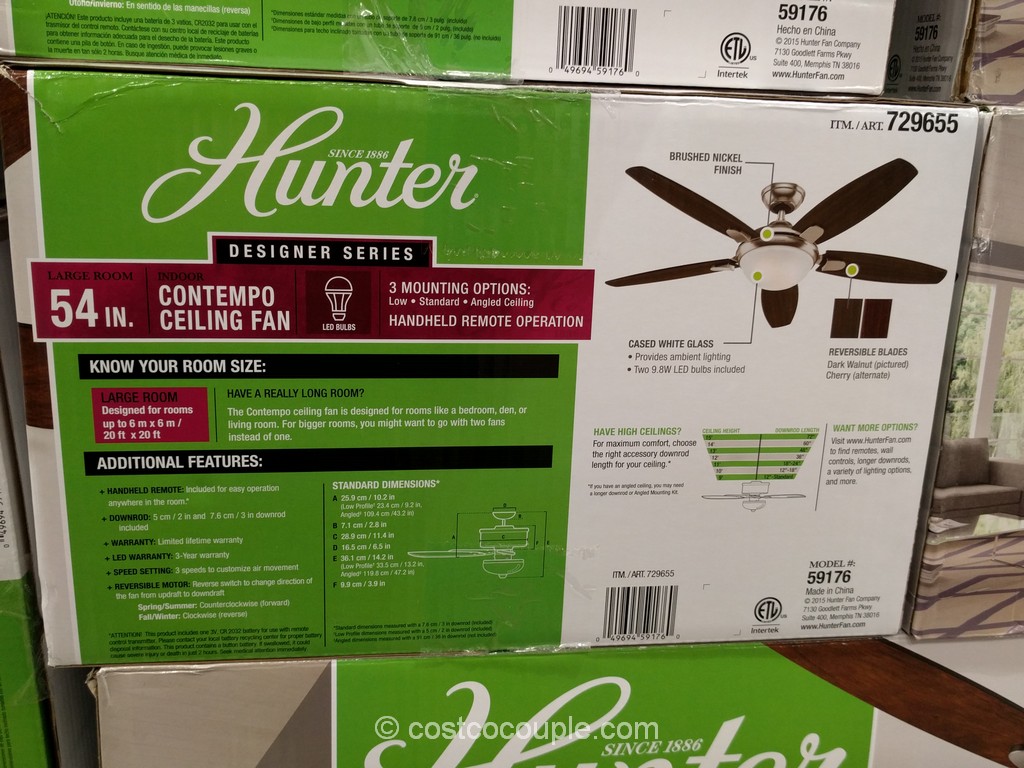 Hunter Designer Series 54-Inch Contempo Ceiling Fan