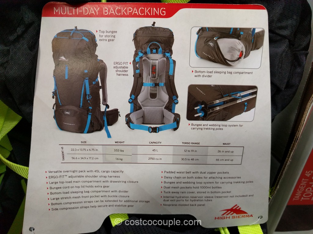 High Sierra Tangent 45 L Top-Loading Frame Pack