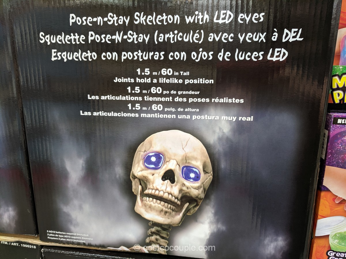 Pose-N-Stay Skeleton with LED eyes