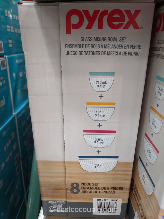 Pyrex 8-Piece Glass Mixing Bowls