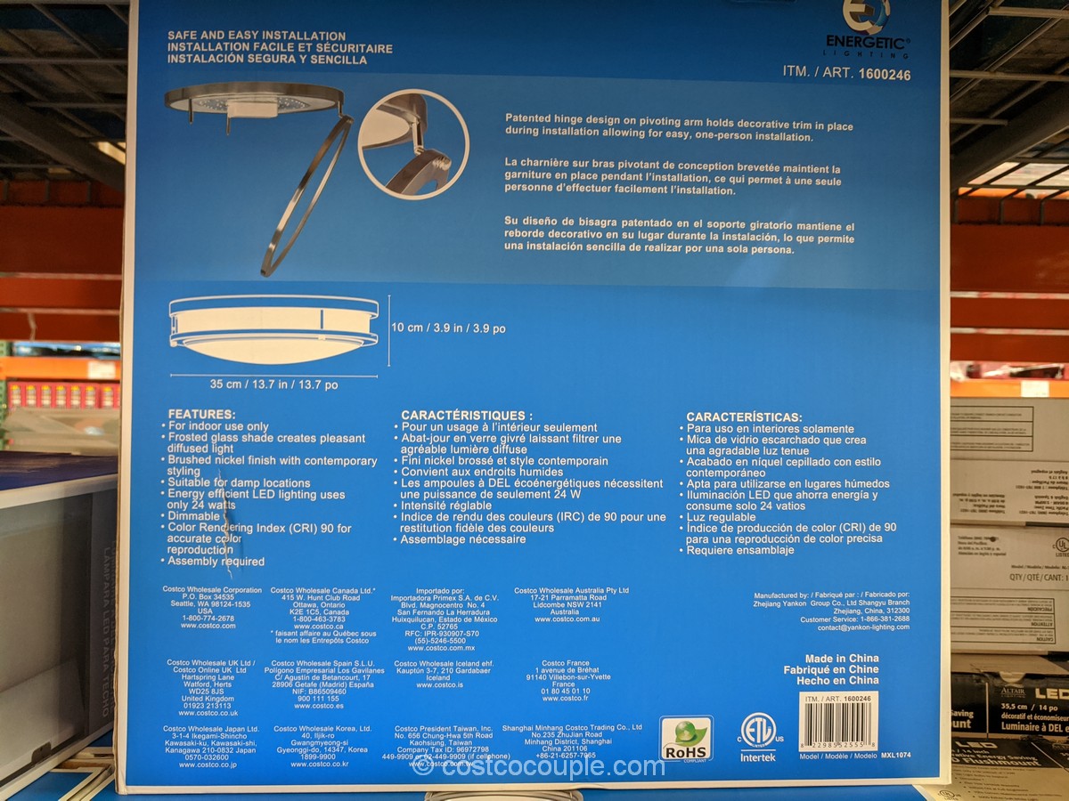Energetic Lighting LED Flush Mount Ceiling Light