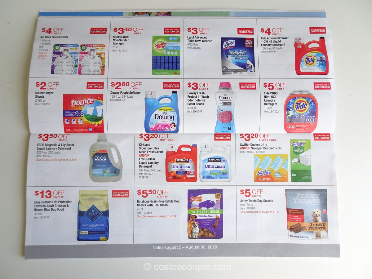 Costco August 2020 Coupon Book 08/05/20 to 08/30/20