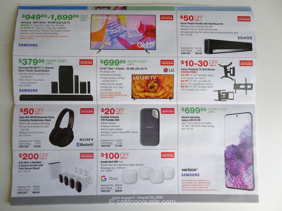Costco August 2020 Coupon Book 08/05/20 to 08/30/20