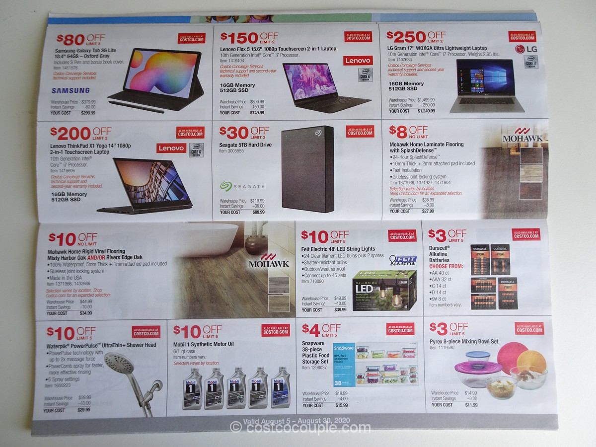 Costco August 2020 Coupon Book 08/05/20 to 08/30/20